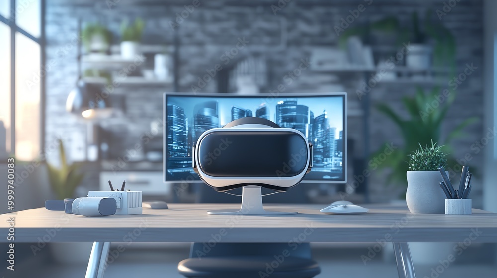 Virtual reality headsets on a modern desk, highlighting the role of VR ...