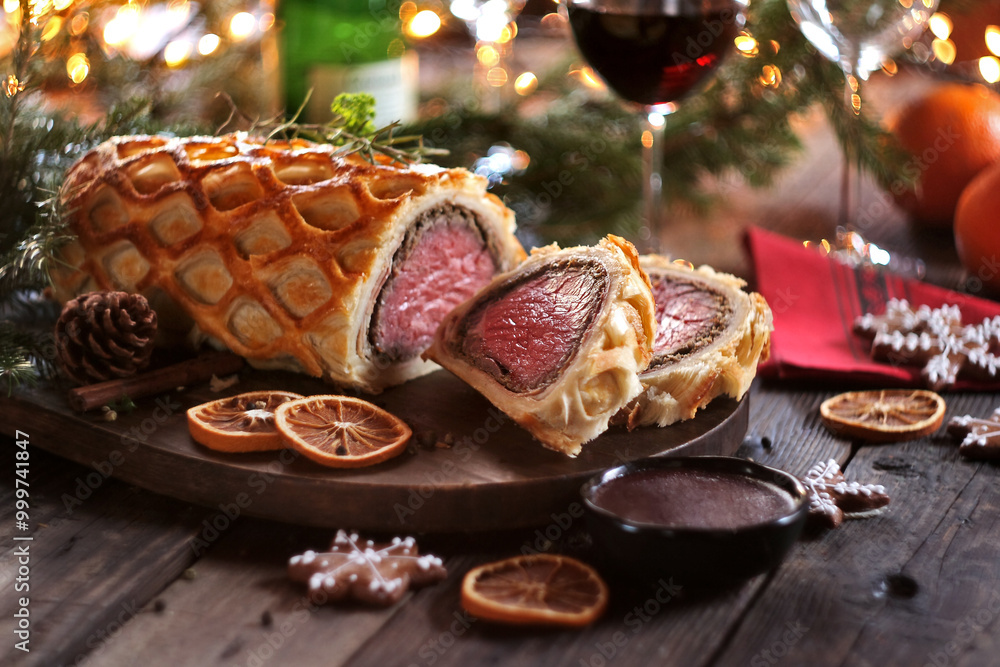 Beef Wellington - a fillet of beef tenderloin steak wrapped in puff ...