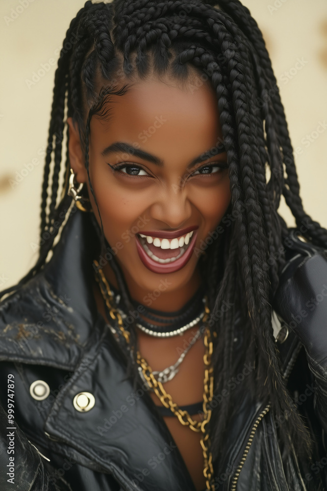 bold African American woman model from the early '90s, with long box ...