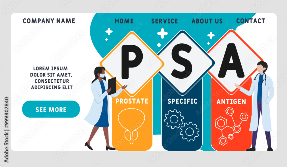 psa - prostate specific antigen acronym. medical concept background ...