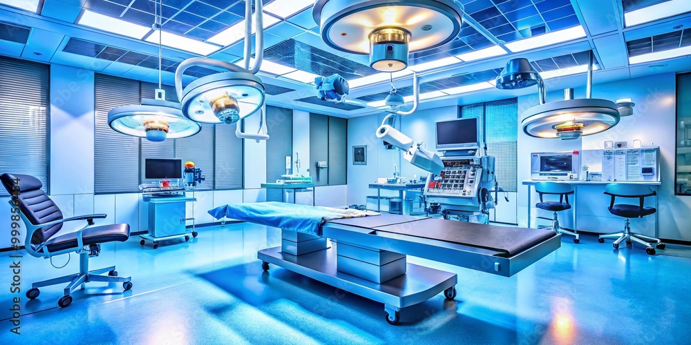 Advanced General Surgery Equipment on a Sterile Operating Table in a ...