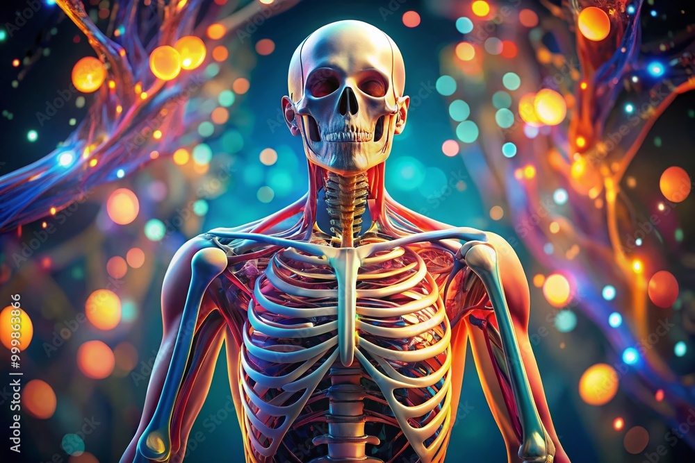 Artistic Representation of Human Body with Bones and Anatomy in a ...