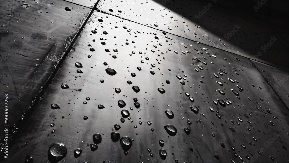 Macro Photo of Raindrops on a Concrete Building, Highlighting Light and ...
