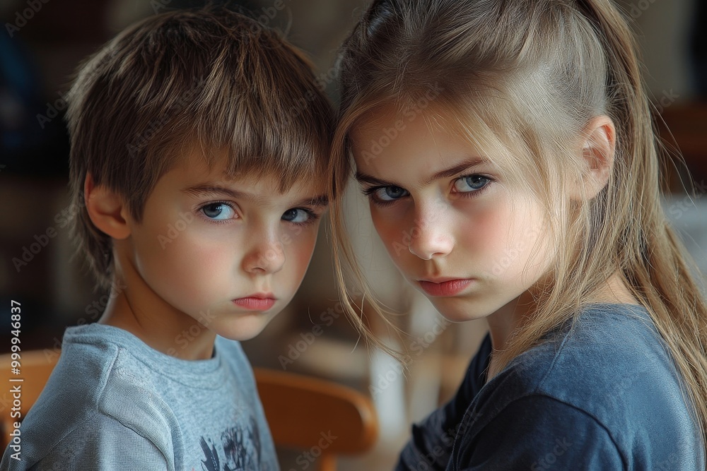 child mother family problem father conflict girl boy son arguing adult ...