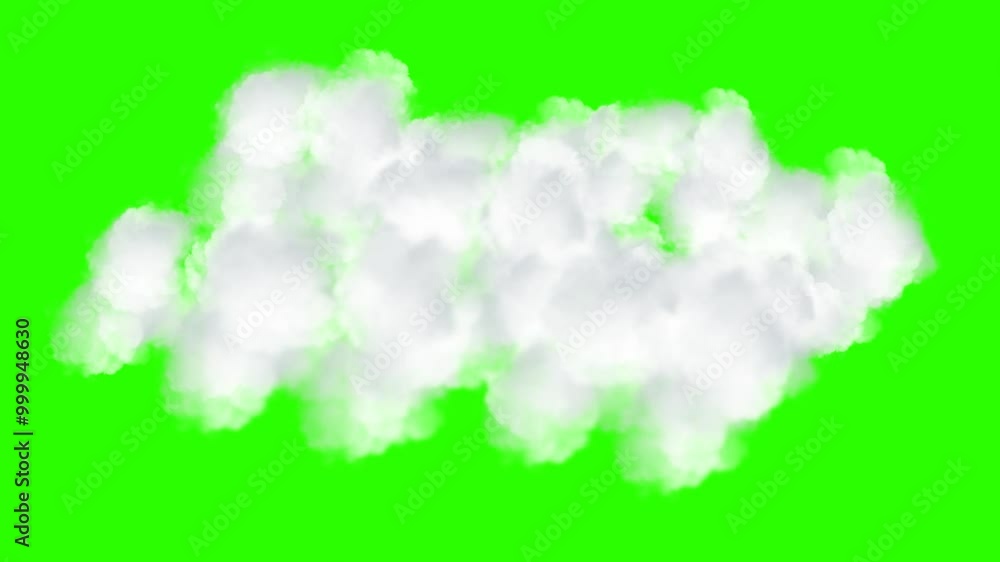 2d animated character of horizontal slow movement of mass of white rain ...