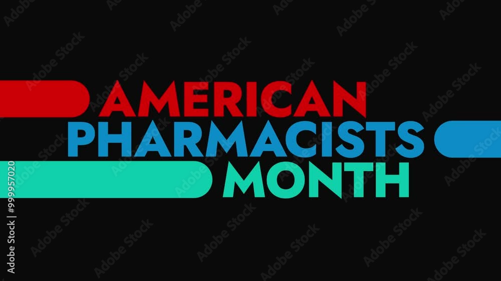 American Pharmacists Month colorful motion graphics seamless loopable ...