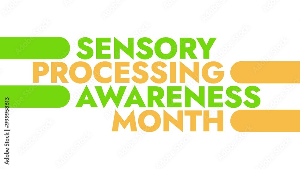 Sensory Processing Awareness Month colorful motion graphics seamless ...