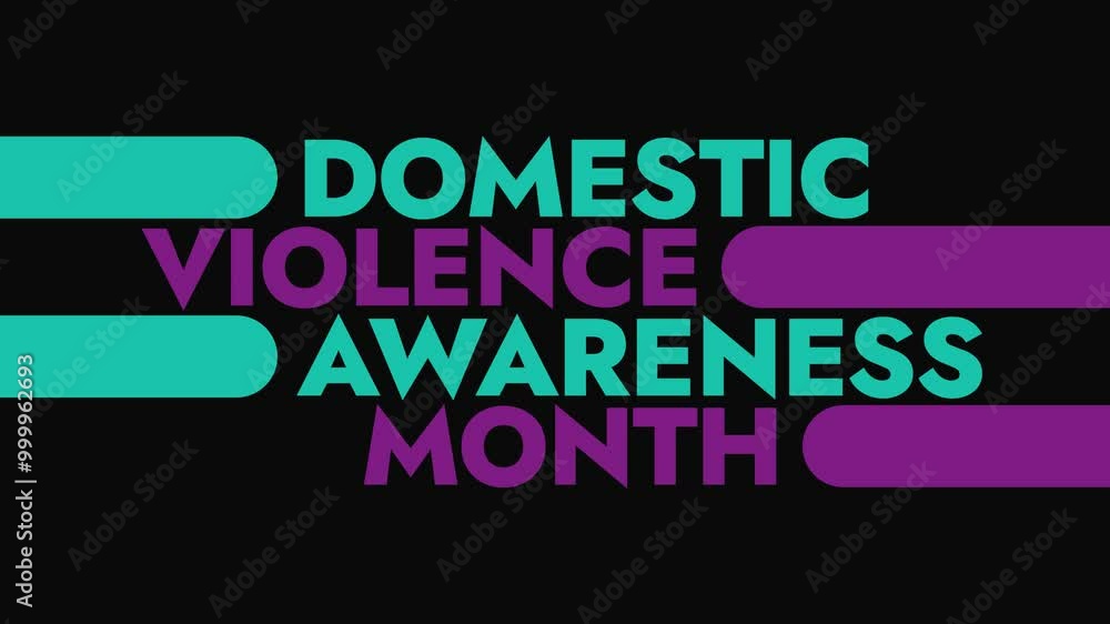 Domestic Violence Awareness Month colorful motion graphics seamless ...