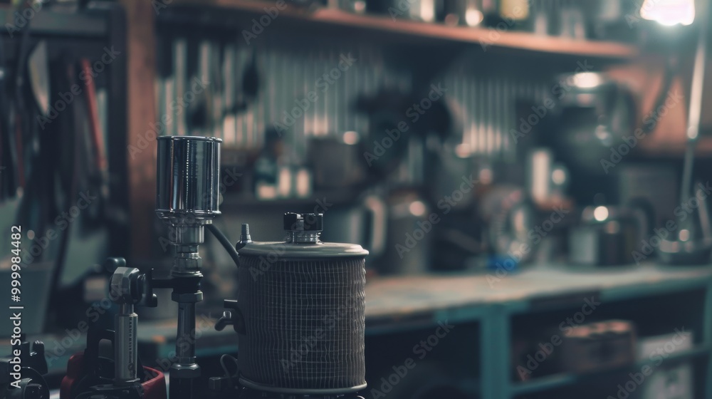 A tidy workshop bench with a blend of tools, crafting materials, and ...