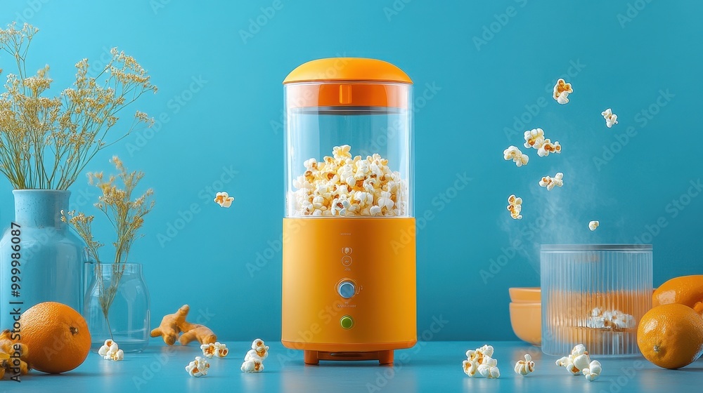 1970s electric popcorn maker with orange and yellow plastic, Vintage ...