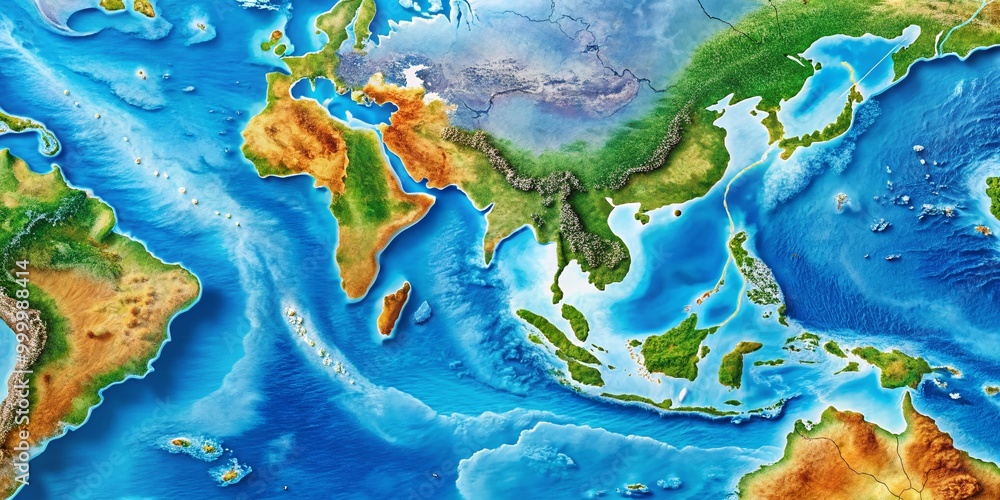 Detailed Map of Pacific Ocean Islands Featuring Major Geographical ...