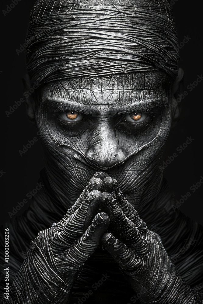 Scary Threatening Mummy. Generated image. A digital illustration of a ...