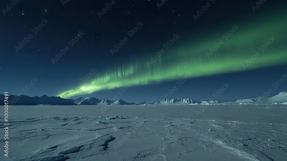 Aurora Australis lighting up a vast Antarctic sky with ample space for ...
