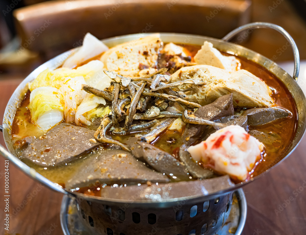 traditional Taiwanese snacks of stinky tofu hot pot at Taiwan Stock ...