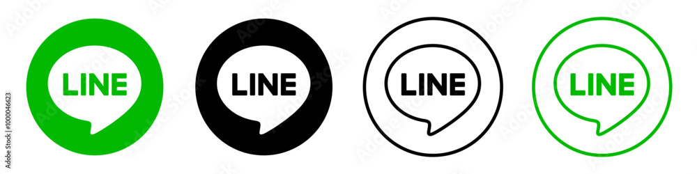 Vetor de Icono de Line, logotipo de Line, conjunto de logotipos de ...