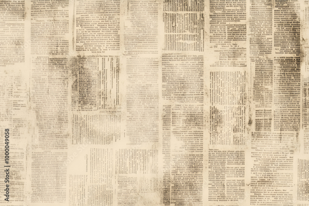 Newspaper paper grunge aged newsprint pattern background. Vintage old ...