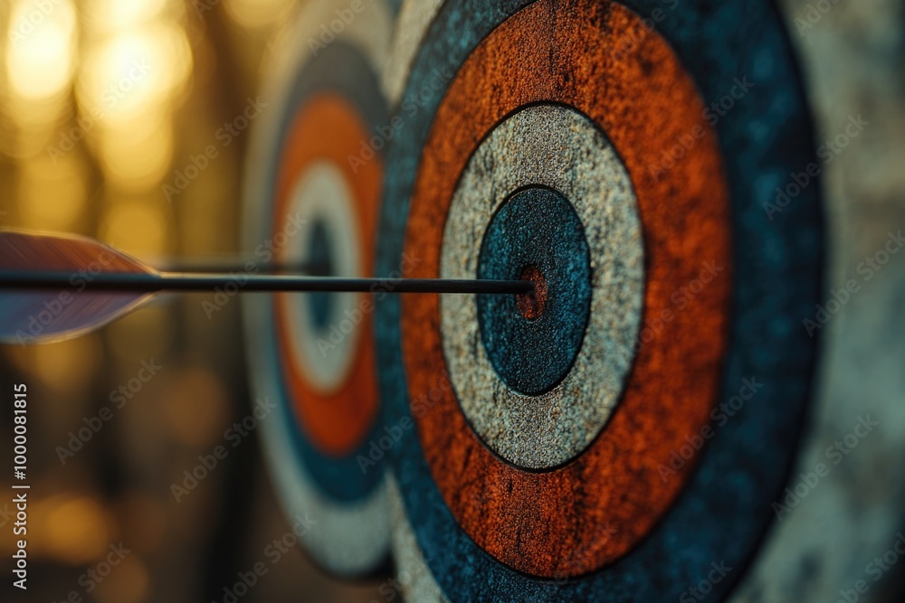 Achieving Success with Precision: A Vibrant Target Surrounded by Arrows ...