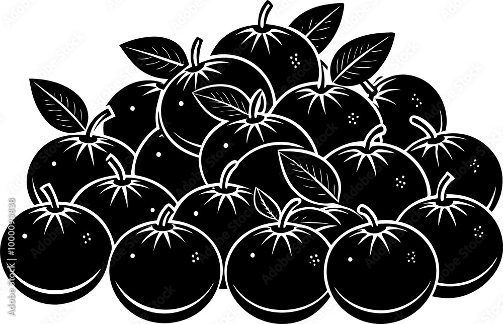 Big vector collection-of fresh oranges orange fruits .This is an ...