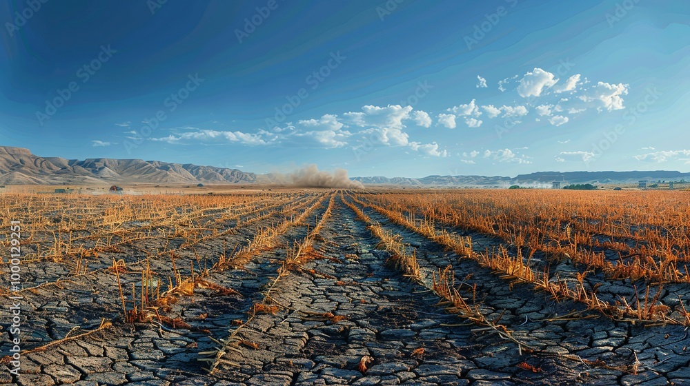 Image capturing the effects of desertification on agriculture with ...