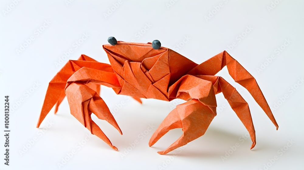 create An origami A Cute Crab: Crustaceans with ten legs , in a ...