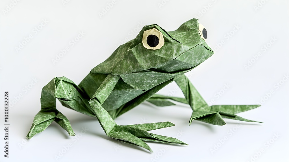 create An origami A Cute Frog: Amphibians with webbed feet , in a ...