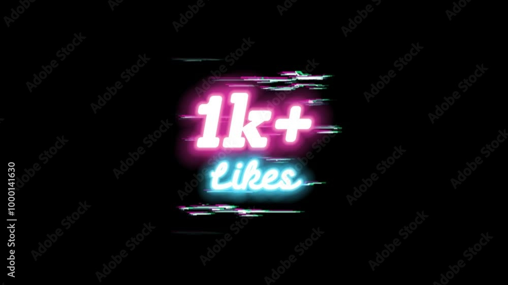 1k like text animation with motion graphic clip template. HD resolution ...