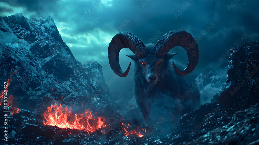 The beast from the earth, with two horns like a lamb, speaking like a ...