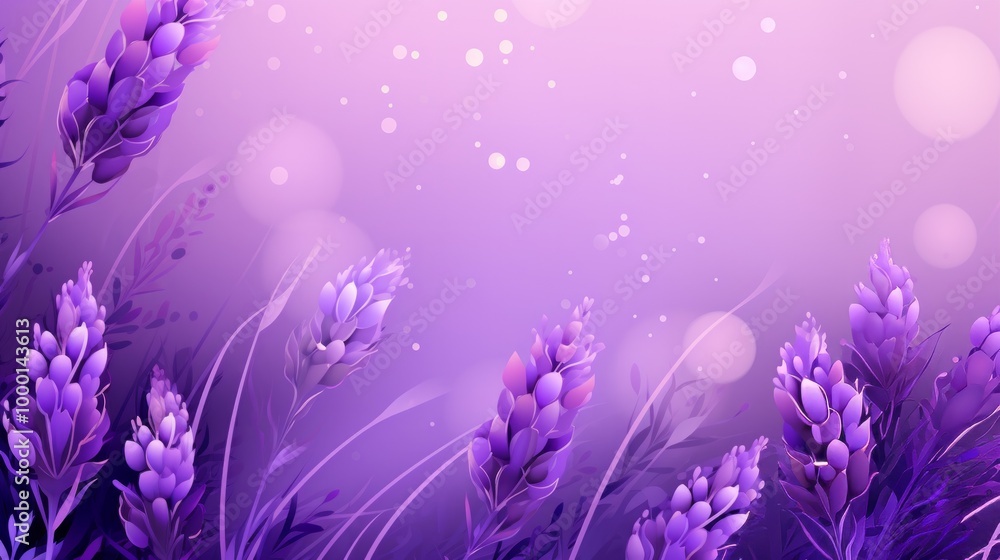 Lavender flowers in abstract background image with free space. Neural ...