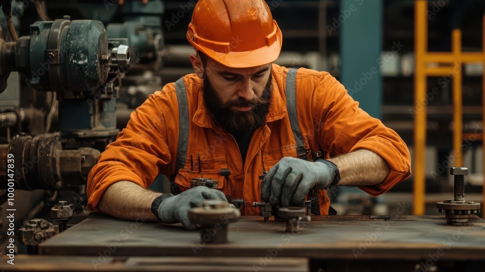 Mechanical engineer conducting stress tests on components for a ...