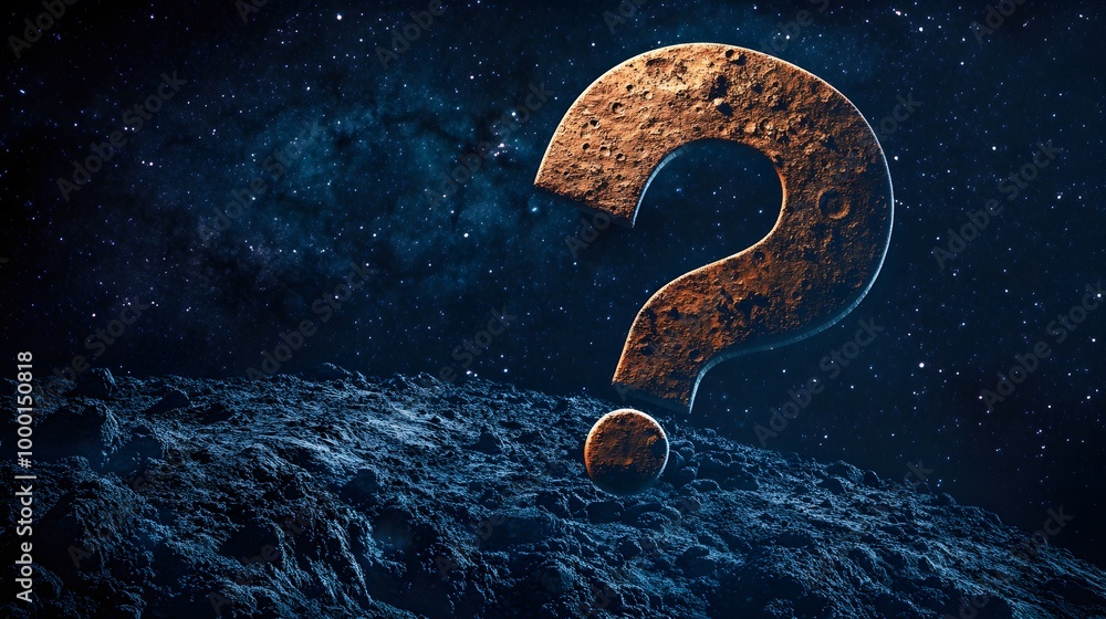 Doubt, Question Mark on Lunar Soil, on the Moon, Standard Background ...