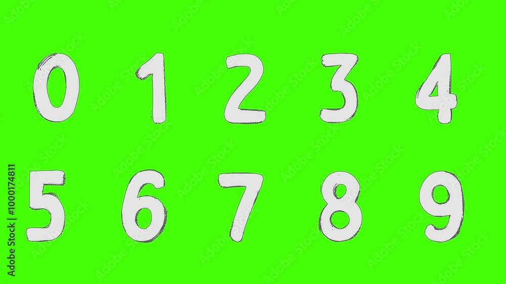 Set of animated signs of digits or numbers in stopmotion animation ...