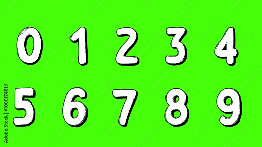 Set of animated signs of digits or numbers in stopmotion animation ...