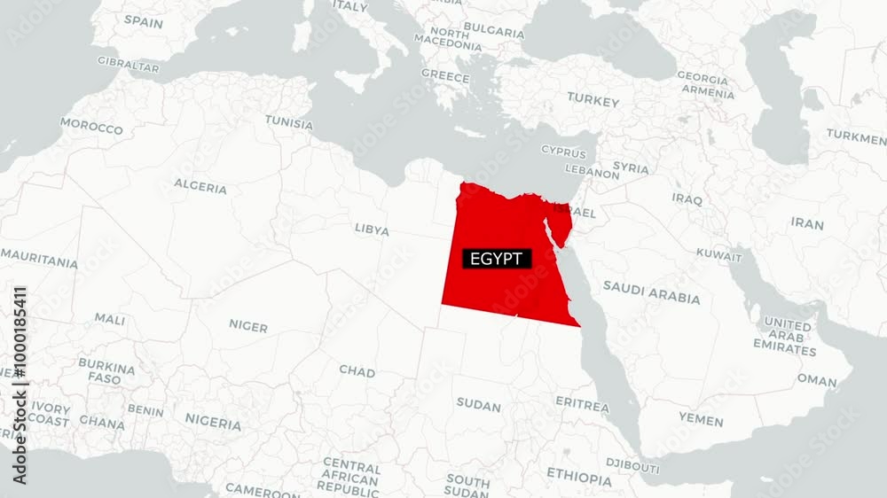 Political map of Egypt. Map of Egypt with borders. Stock Video | Adobe ...