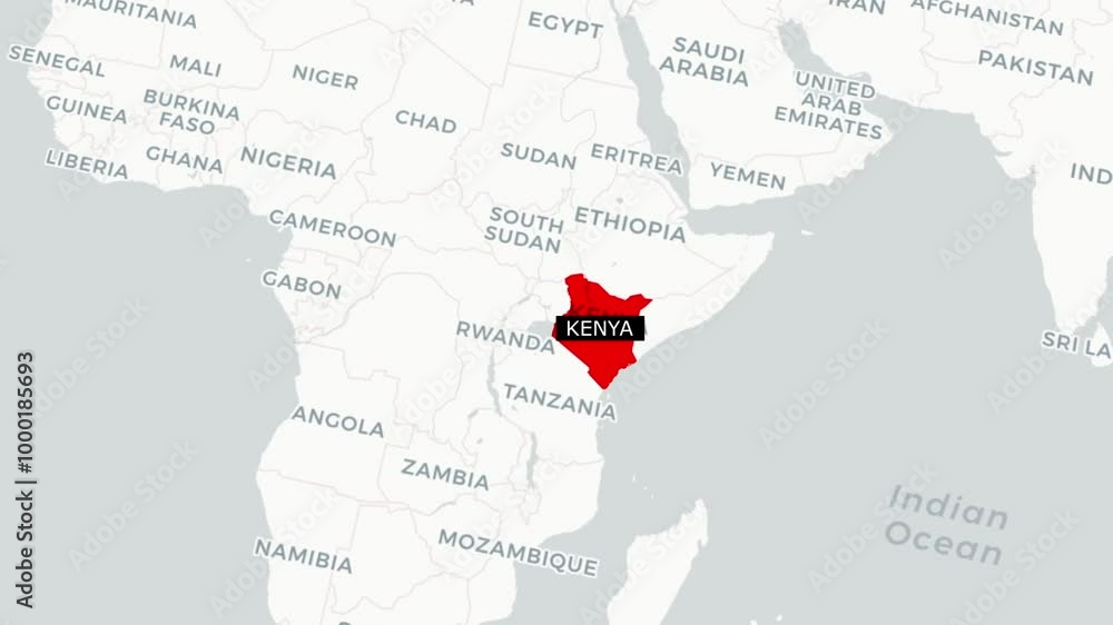 Political map of Kenya. Map of Kenya with borders Stock Video | Adobe Stock