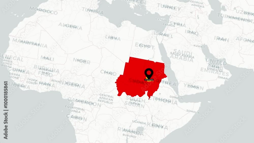 Political map of Khartoum. Map of Khartoum with borders. Stock Video ...