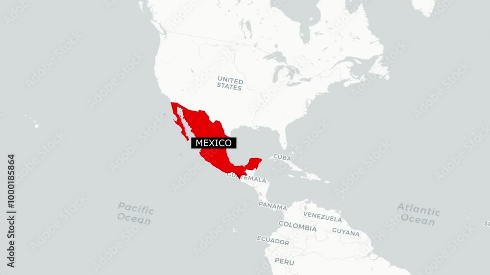 Political map of Mexico. Map of Mexico with borders. Stock Video ...