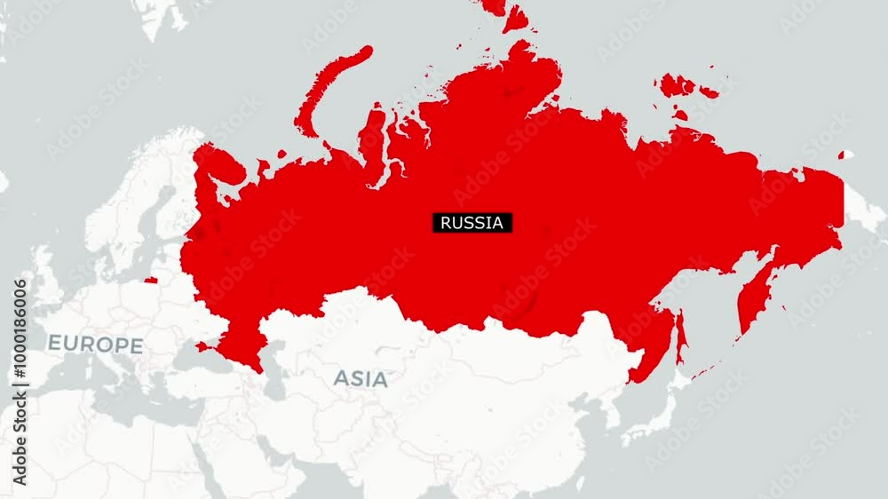 Political map of Russia. Map of Russia with borders. Stock Video ...