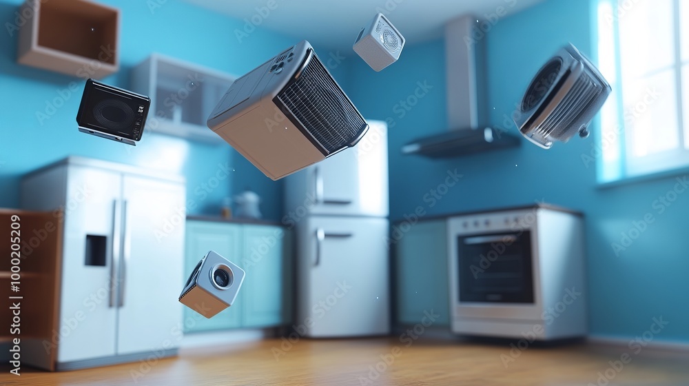 Gravity-Defying Home Appliances in 3D: A Stunning Studio Render ...
