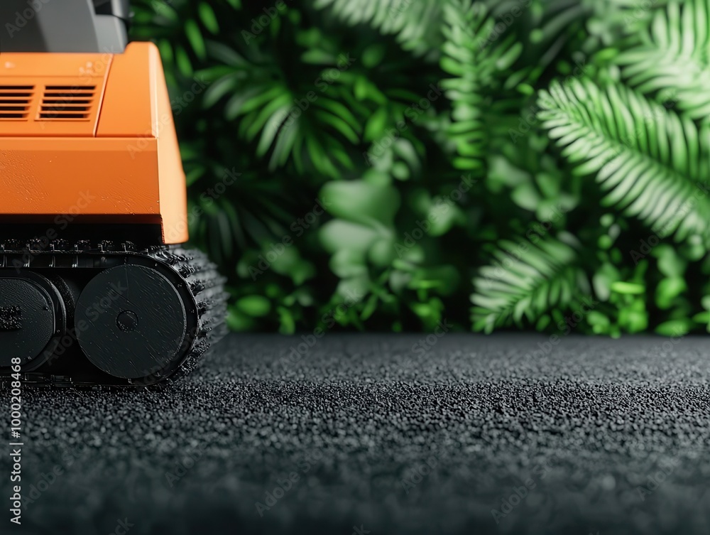 Robotic road paving machines laying down a smooth, eco-friendly asphalt ...
