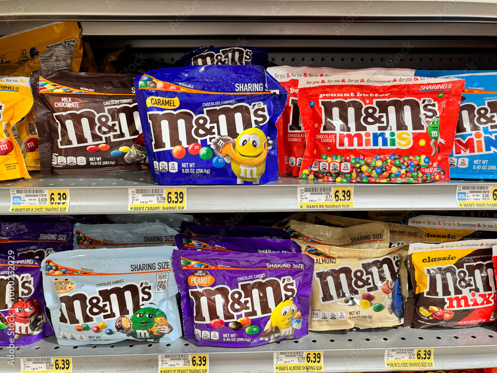 Vienna, Virginia - September 28, 2024: Grocery store candy section with ...