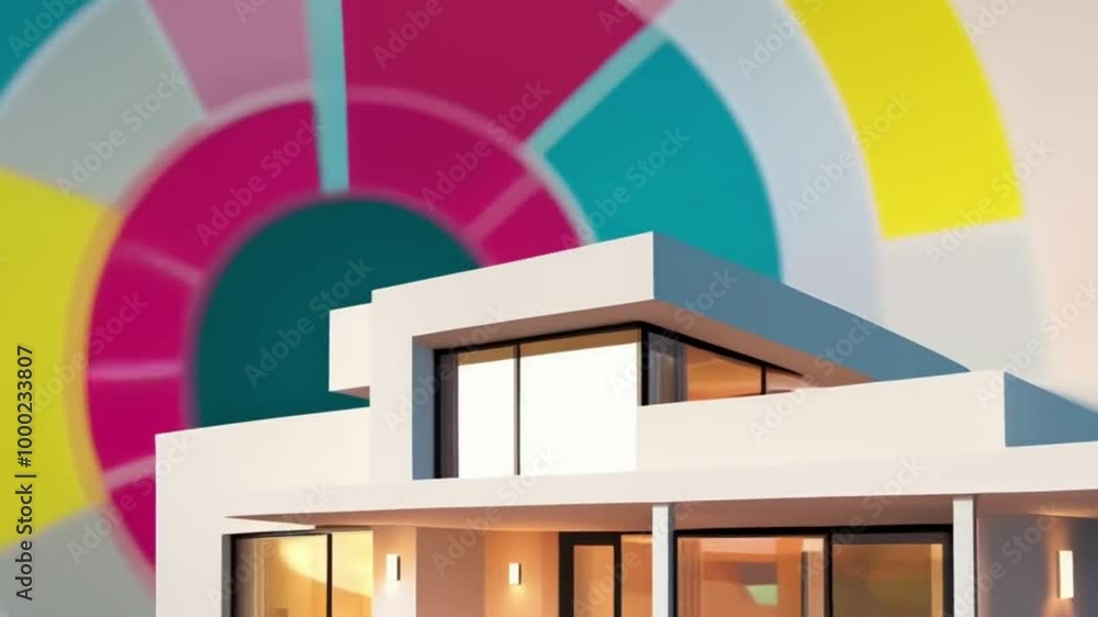 Residential building with furniture inside. Example of real estate ...