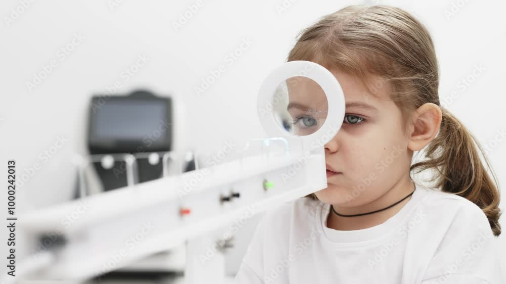 A little girl enjoys an engaging vision game on state-of-the-art ...