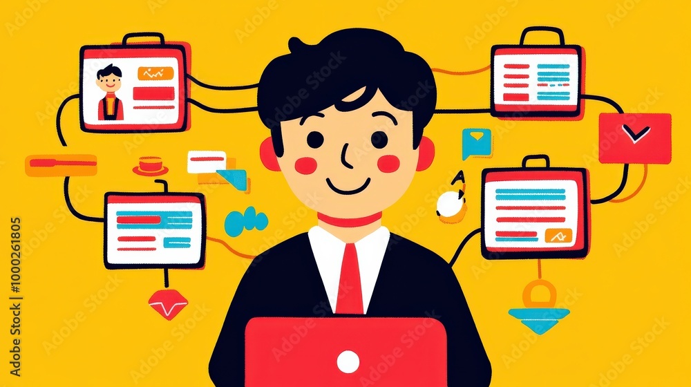 Project manager overseeing digital dashboards for efficient workflow ...