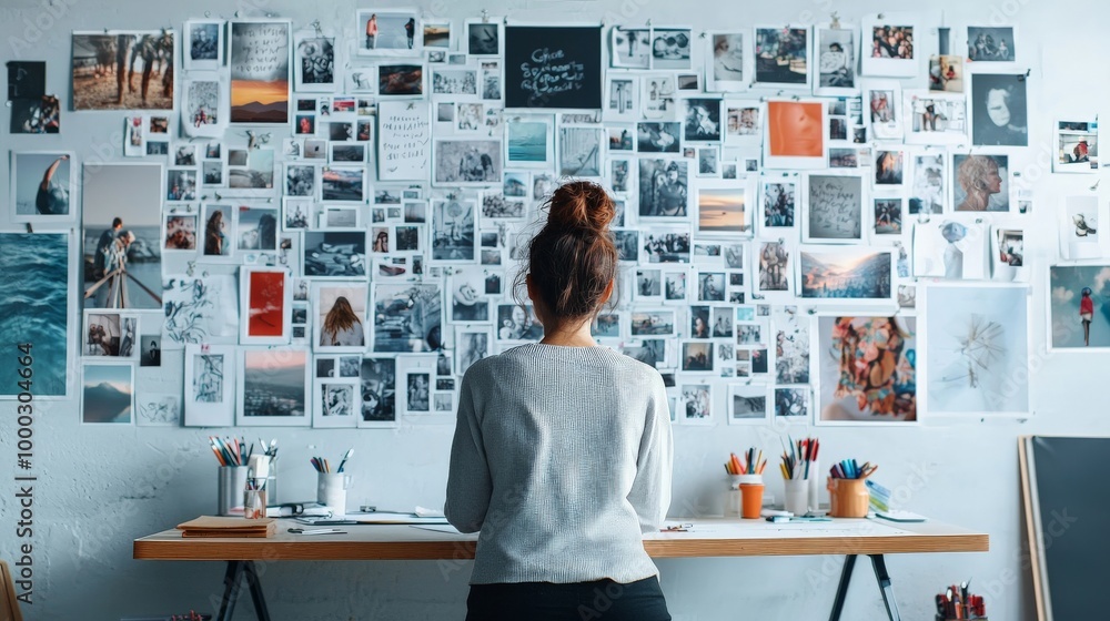 A vision board filled with empowering quotes and positive affirmations ...