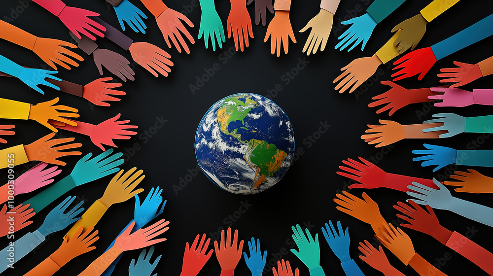 World Day Of Peace And International Human Rights Concept With Diverse ...