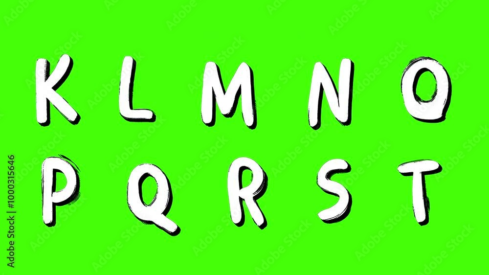 Set of animated characters of Latin English letters, alphabet in ...