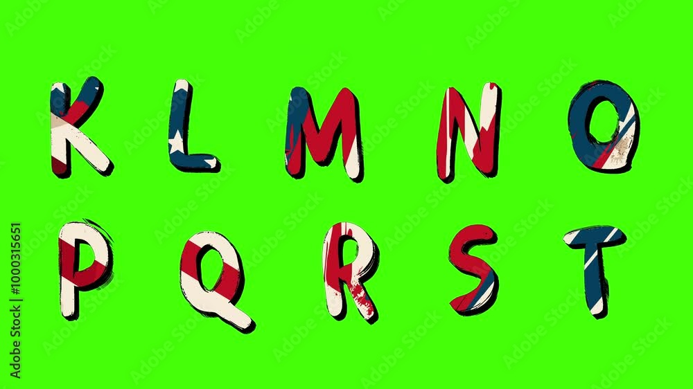 Set of animated characters of Latin English letters, alphabet in ...