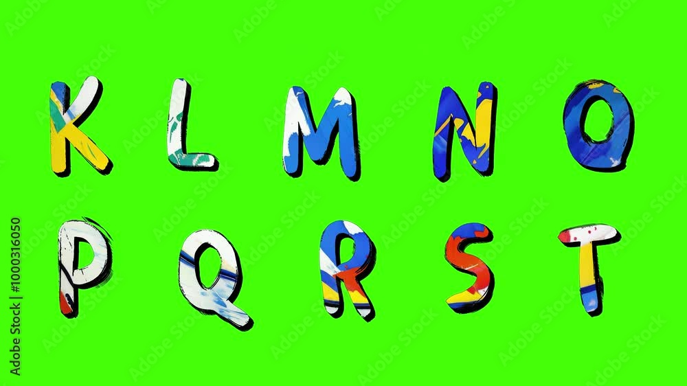 Set of animated characters of Latin English letters, alphabet in ...