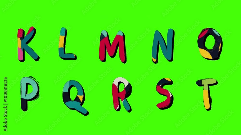 Set of animated characters of Latin English letters, alphabet in ...