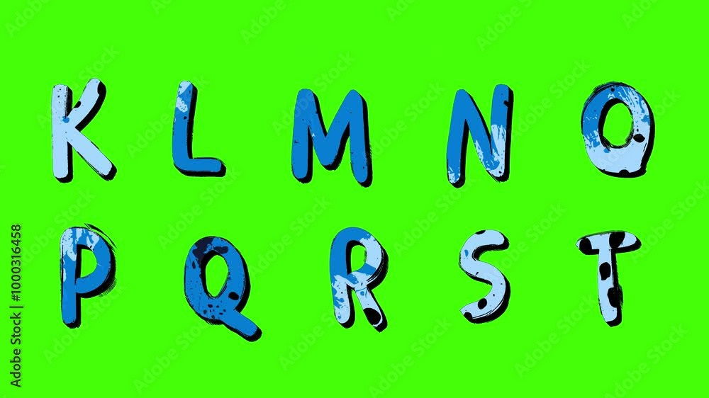 Set of animated characters of Latin English letters, alphabet in ...